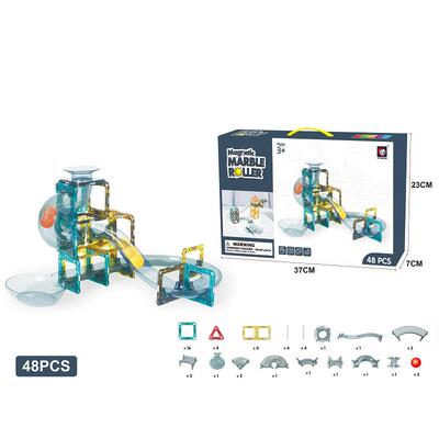 窗轨彩道片磁力磁性管创道滑49172道滚珠拼装积木儿童意早教玩具