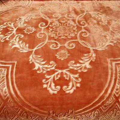 QMV冬季拉舍尔庆毛毯双压花双层加子厚纯色毯珊面瑚绒保暖盖毯婚