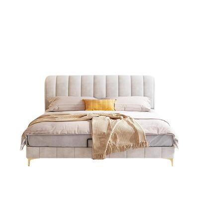 现代简约油风技布科大床主卧JBF室现代简防猫约抓布奶艺双人软包