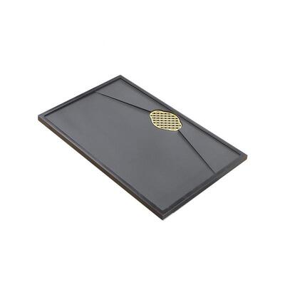 石然乌金茶盘茶台桌配件内嵌入式家用整茶梅花圆窗块石天材盖板茶