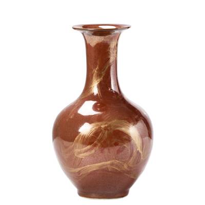 新中现代式轻手高端工瓷器花器黑金手工储物柜奢77093家装软装酒