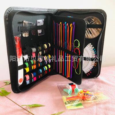 钩针线包136套双层钩针套24PCS-钩件装家居旅行线包缝纫工针具组