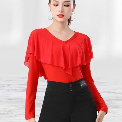 果果不不吉特巴舞蹈服长袖摩登舞交谊舞拉丁舞女士演出漂亮跳舞衣