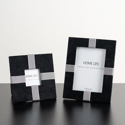 艺贝子端豪宅样板房高相轻奢饰黑YJ-XK-34白大平层框床头柜设计师