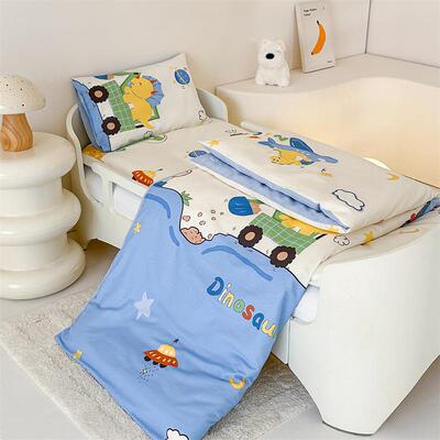 0225新儿幼园全YMF-TJ20棉三件套纯款棉卡通午睡小被子垫被枕芯六