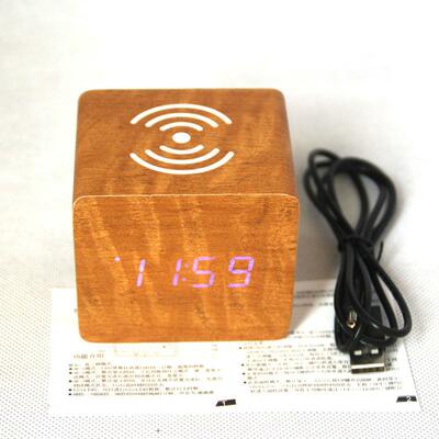 机家居卧室GHY-WX00音声控床头闹钟，创意迷你线手无充电LED静木