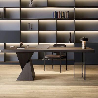 新简约现代办公桌写书字台师书房电脑桌设计意式极简MLZ桌时尚办