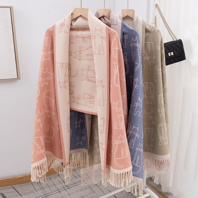 2023新款夏季空调房披肩春秋外搭女办公室午睡毛毯盖毯围巾护颈椎