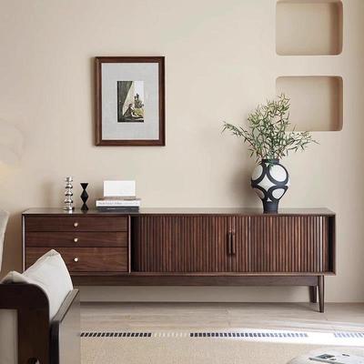 桃北美用黑胡桃实木电视柜轻奢小户型家白客厅地柜樱木橡IHP木储