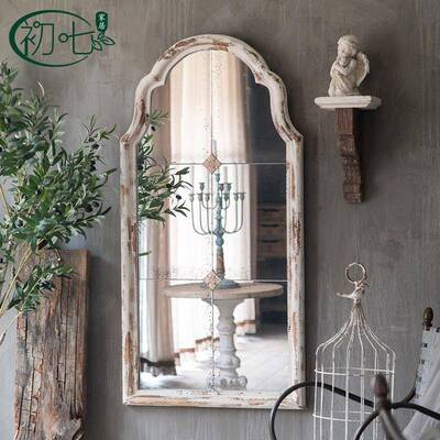 法实式复穿衣镜挂古墙做旧客厅卧室服装木店铺试衣镜全88345身装