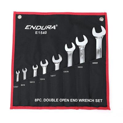 力易得（ENDURA)（5.5×7-22×24mm）8件双开口扳手 E1540耐用
