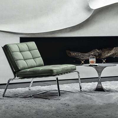 北欧风单椅德劳椅设计师极简客厅沙發椅皮艺Delaunay Quilt休闲椅