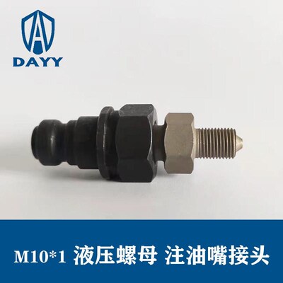 液压注油油嘴m10x1转g1/4不锈钢超高压转接头快速接头螺母嘴