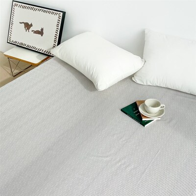 一日闲适 基础款条纹全棉床单床笠100棉纯棉床品单件单卖1.5m1.8m