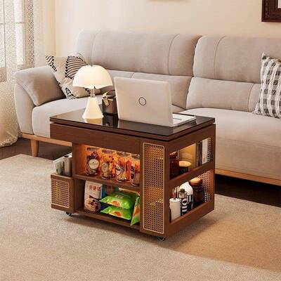 多旋功能推实木移动可升降茶几家用沙发小小车户型客ALR厅简约边