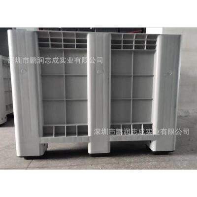 塑胶卡盖板YJD箱直销号大九脚栈板箱可塑配子灰色、料托盘箱