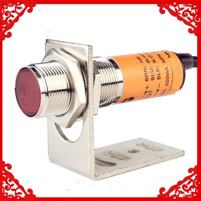 M18激光传感器可见光光电漫反射 红外线 M18光电开关SYM18J-D50N1