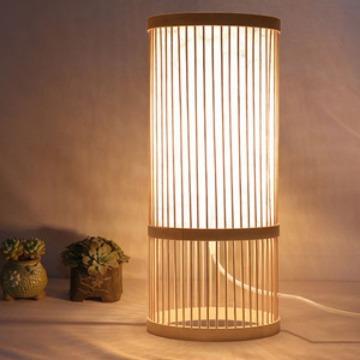 个性创意民宿床头卧室手工编织复古禅意茶室书房书桌略读落地台灯