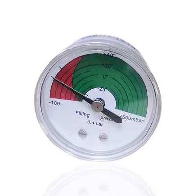 供应充气柜气压计轴向全钢SF6气压表YBF64Z/-100~500mbar工厂直供