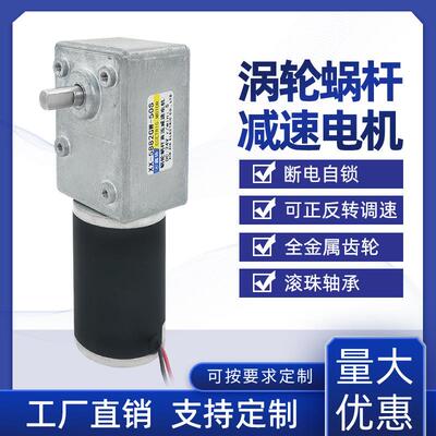 5882GW-50S涡轮蜗杆减速电机直流12V24V有刷自锁大扭矩低速小马达