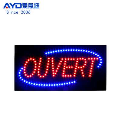 法语营业标识牌厂家定制LED广告牌 LED OUVERT SIGN 24x48cm