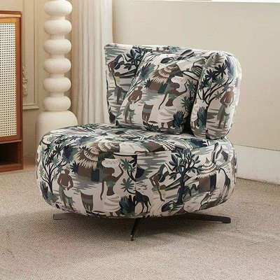 旋转小沙发椅单人轻奢客厅阳台简约意式休闲桌椅组合接待洽谈家用