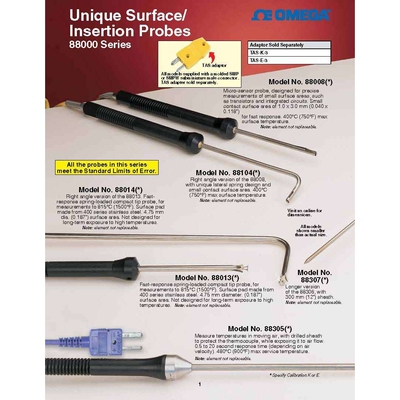 88008K,88009K,88013K,88014K,88104K表面和插入热电偶测温探头