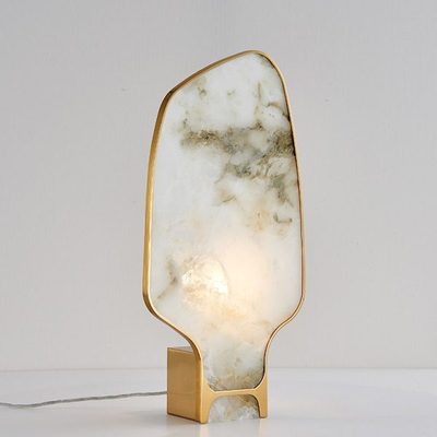 新中式云石台灯现代简约大理石客厅书房卧室床头样板间创意台灯