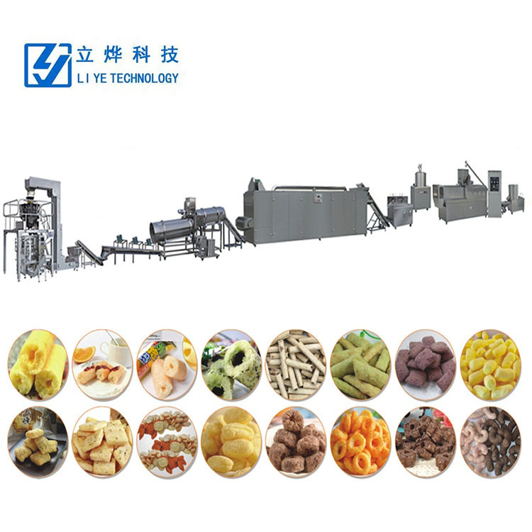 休闲膨化食品加工设备 夹心米果生产线 膨化夹心米饼机器生产厂家