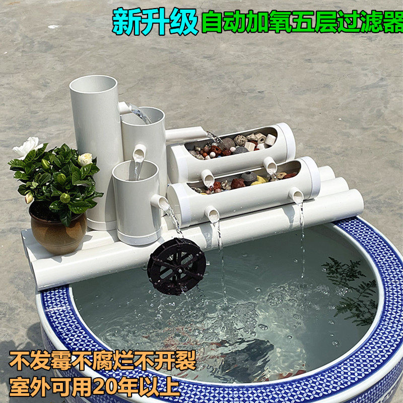 草缸养鱼过滤器家用流水石槽鱼缸免换净水循环系统多合一过滤设备