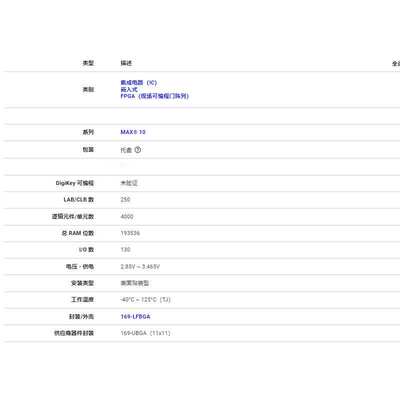 10M04SCU169A7G 集成电路（IC）嵌入式 FPGA（现场可编程门阵列）