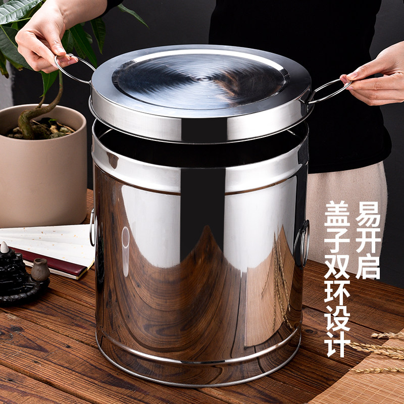 茶叶桶不锈钢茶叶罐大容量储存陈皮茶罐铁马口铁小号大号放茶叶的