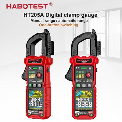 HABOTEST/华博HT205A钳形表高精度真有效值智能防烧多功能钳型表