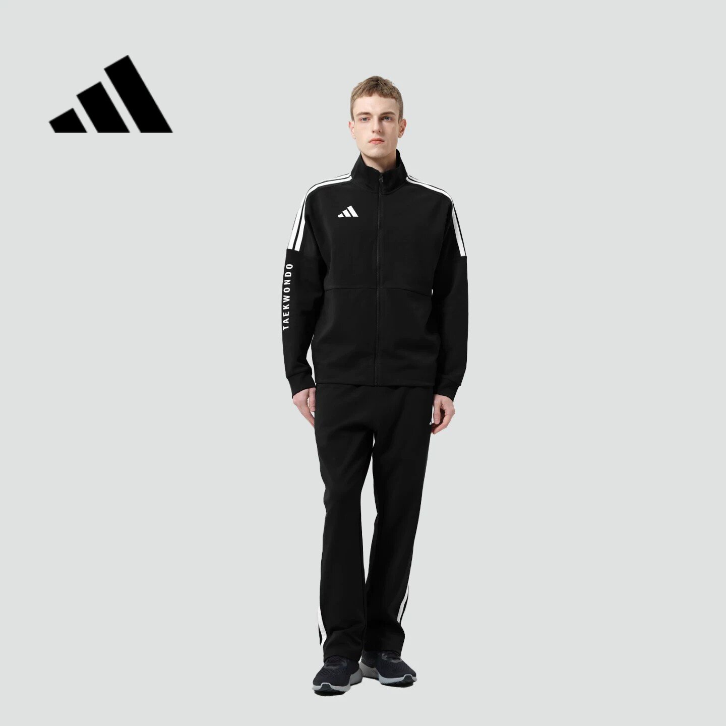 Adidas/阿迪达斯男士外套裤子组合套装春秋运动立领夹克休闲裤