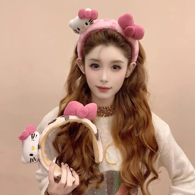 【下单立减50】豹纹Kt甜美可爱毛绒发箍女新款少女高颜值头饰WB