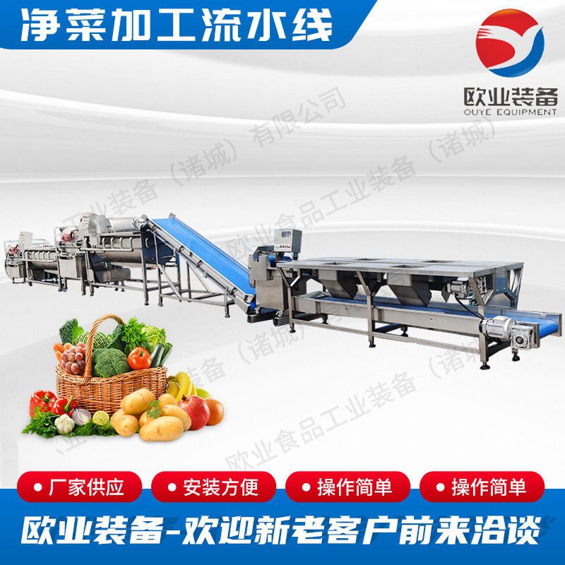 叶类蔬菜清洗机 全自动洋芋清洗设备 预制菜清洗流水线