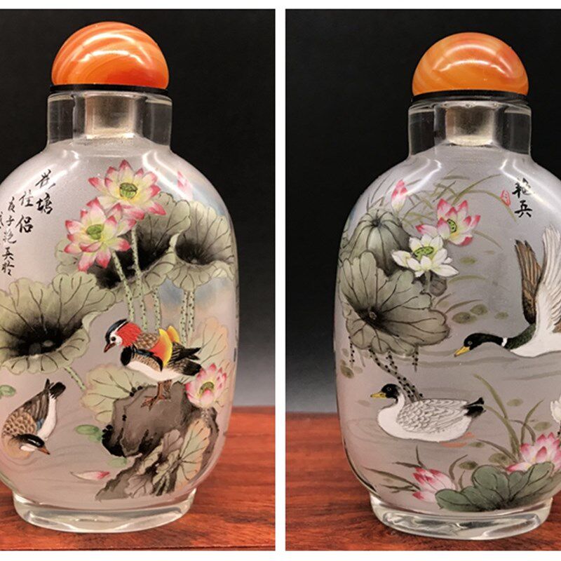 鼻烟壶八仙过海 纯手工 瓶内画 衡水特色工艺礼品摆件