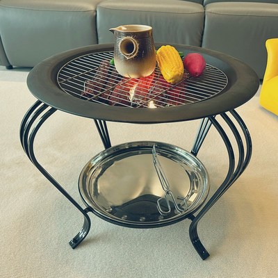 取暖炉烤火盆火架冬天木炭复古烧烤架篝火花园农场烧火烤火围炉