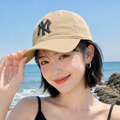 MLB帽子男女情侣棒球帽软顶鸭舌帽休闲运动帽四季3ACP6601N-50SAS