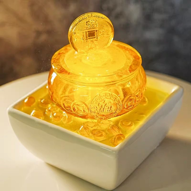 小型治愈系桌面流水喷泉摆件办公室招财转运聚宝盆送朋友同事