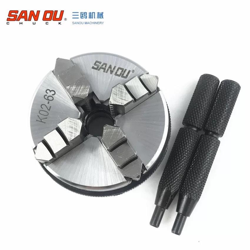 SANOU三鸥三欧 四爪自定心手紧卡盘K02-63 M14木工迷你小卡盘