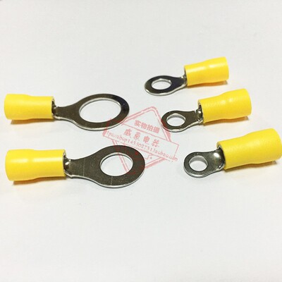 RV5.5-10厚0.7mm O型圆形冷压绝缘接线端子线鼻子RV5-10黄铜500只