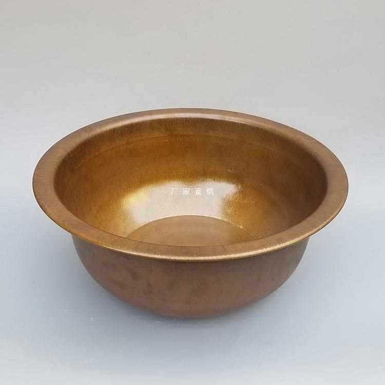 手工加厚特大号黄铜盆火盆结婚榆木桌铜盆水脸盆洗脚盆家用盆
