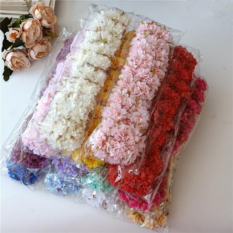婚庆装饰樱花康乃馨布艺花朵仿真花花环材料DIY手工配件按包卖