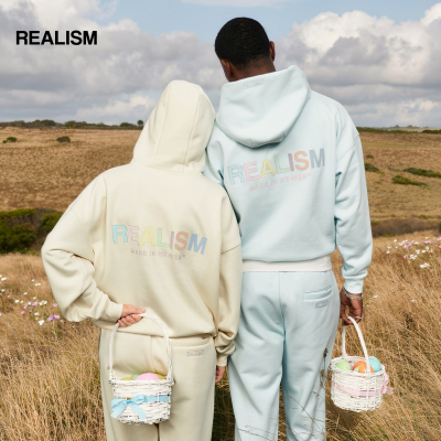 REALISM加绒连帽卫衣女马卡龙色