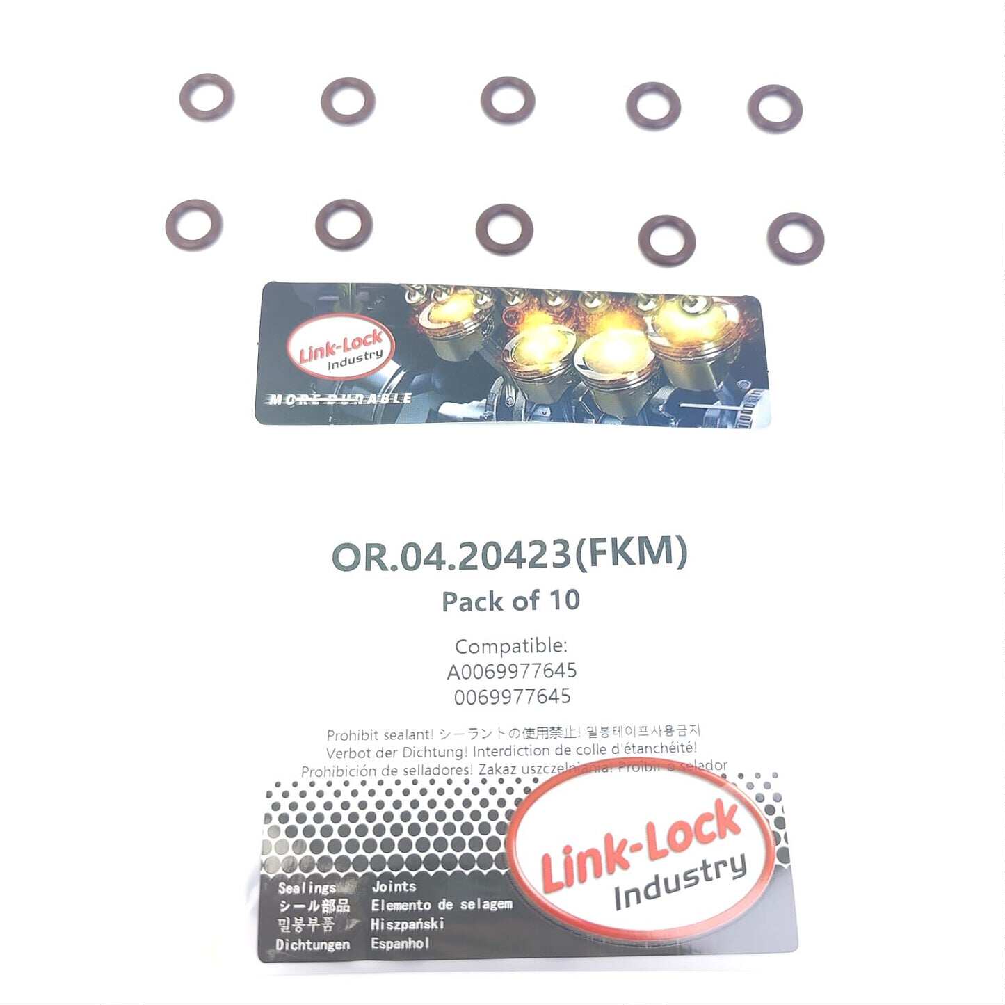 凸轮轴链条张紧器改良氟胶密封圈A0069977645适用于奔驰M116M117