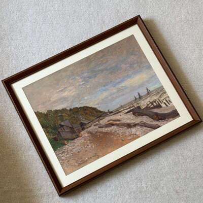 潮声云影 法式复古莫奈艺术客厅装饰画南洋中古风餐厅走廊挂画