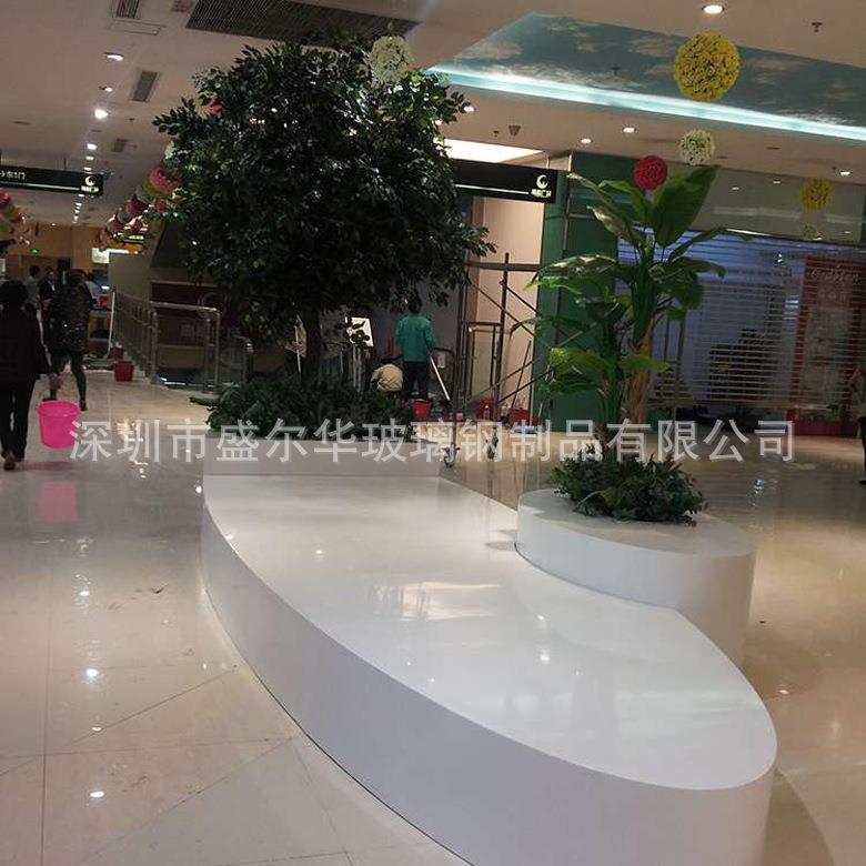 创意商场玻璃休闲座椅公共休息椅户外休闲座椅装饰美陈椅花盆椅
