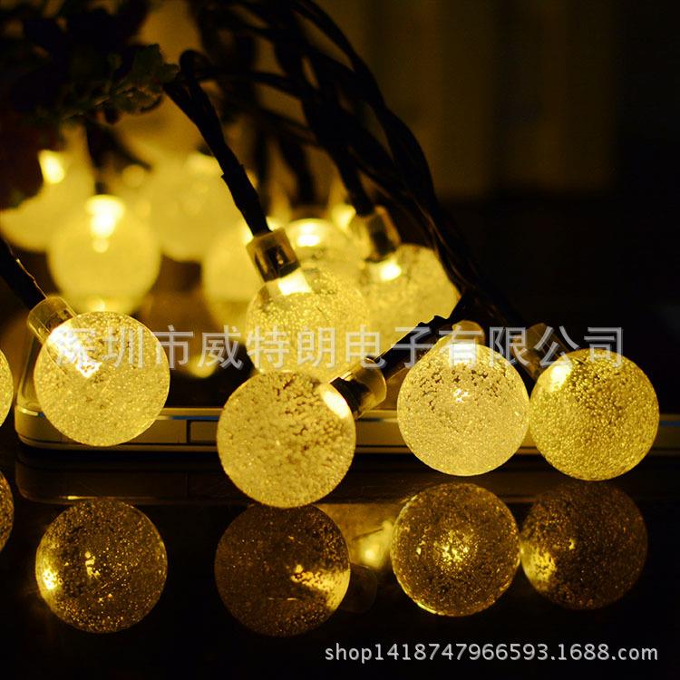 LED灯串室内插电高压圣诞彩灯节日婚庆装饰灯美英欧规气泡珠灯串