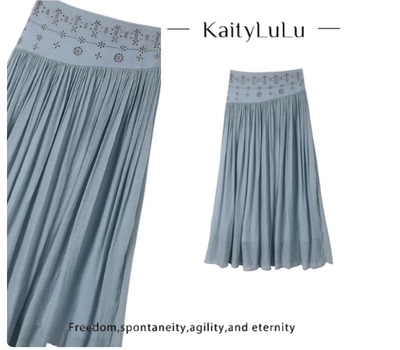 KaityLuLu【优雅月光】小众设计气质半身裙KT528S55